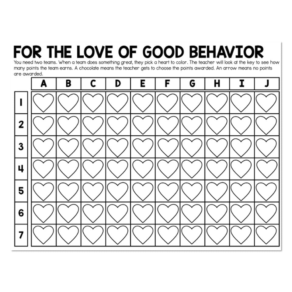 Printable Valentine's Day Behavior Board - For the Love of Good ...