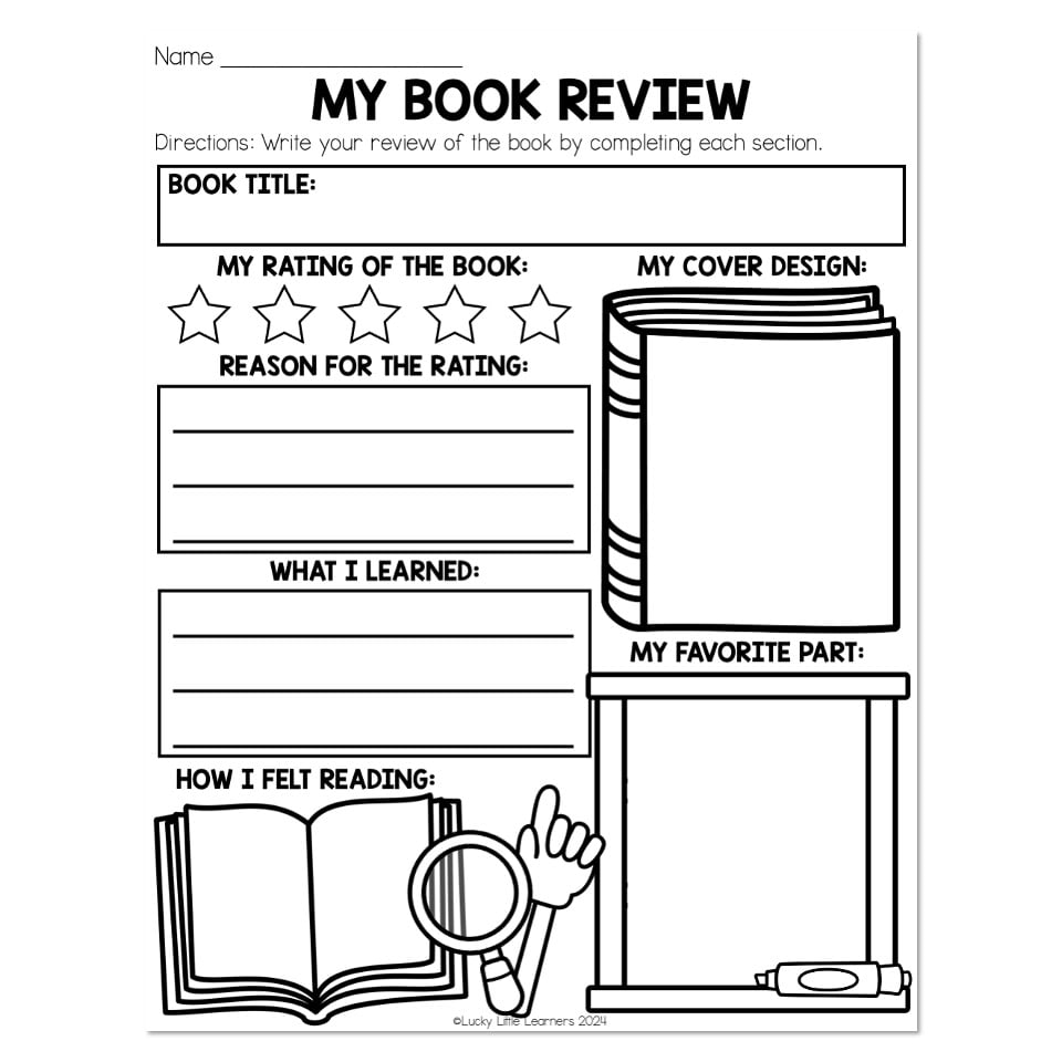 Read Aloud Chapter Book Companion - Graphic Organizer - Book Review ...