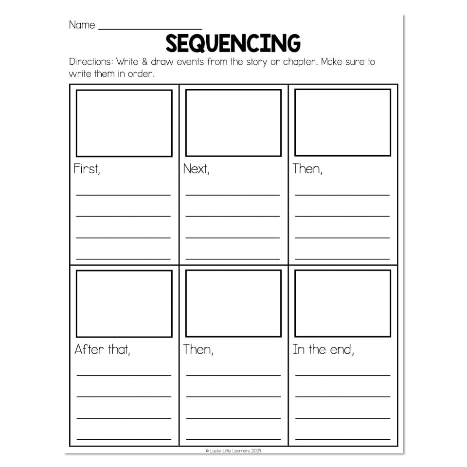 Read Aloud Chapter Book Companion - Graphic Organizer - Sequencing ...