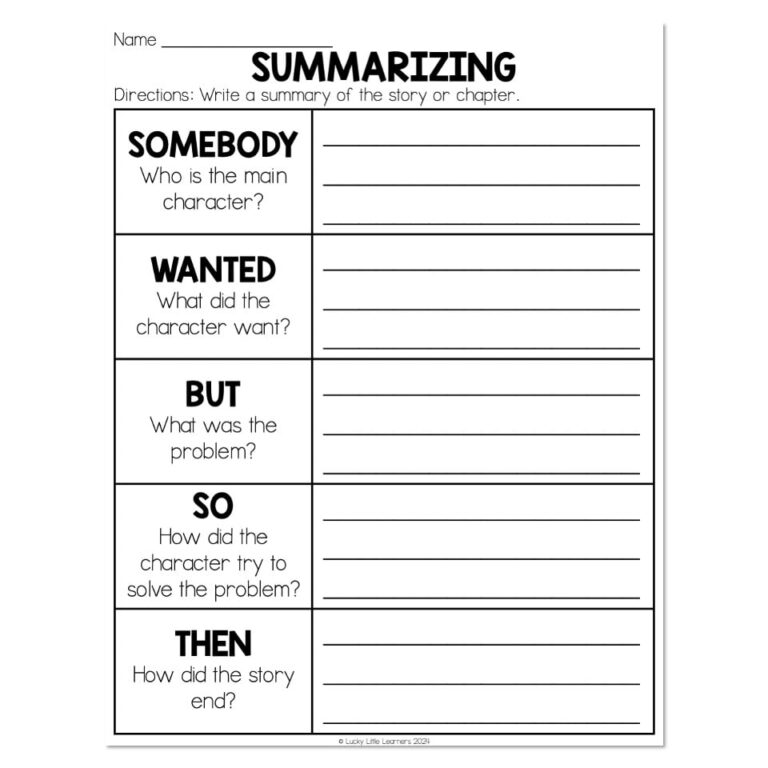 Read Aloud Chapter Book Companion - Graphic Organizer - Summarizing ...