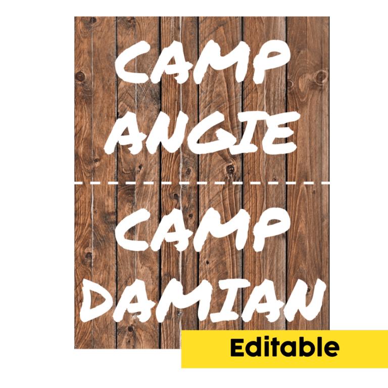 Camp Read a Lot - Editable Wooden Name Plates - Lucky Little Learners