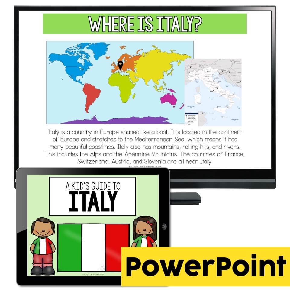Country Study - Italy - Teaching Slides - PowerPoint - Lucky Little ...