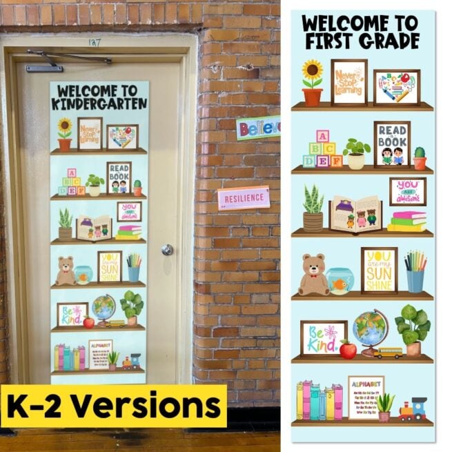 Door Banners - Bookshelf - Kindergarten First and Second Grades - Lucky ...