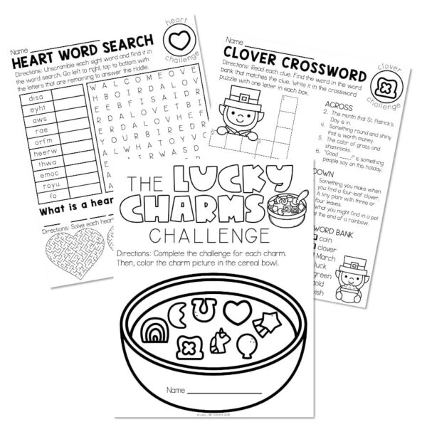 Lucky Charms Challenge - St. Patricks Day Activities - Multi Subject ...
