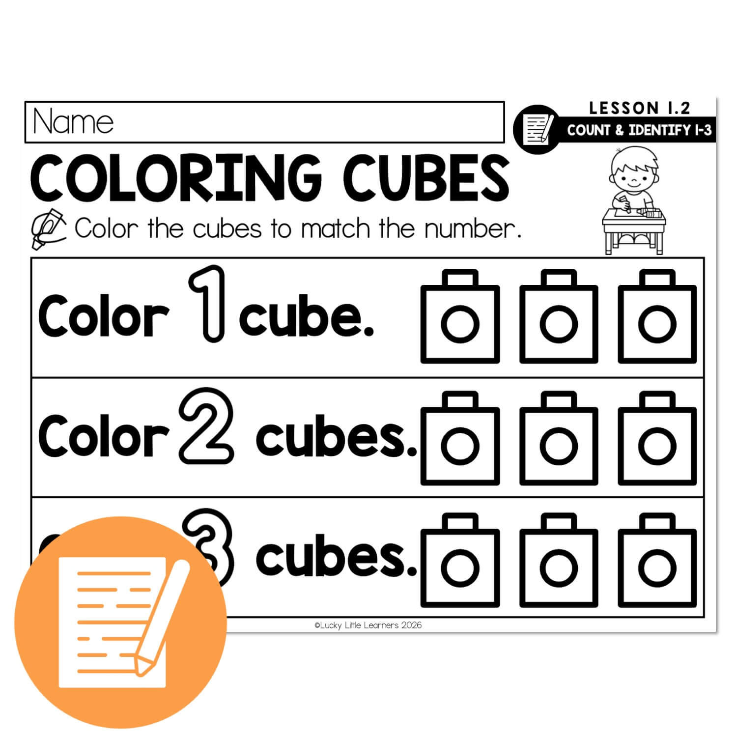 Lucky to Learn Math - Kindergarten - Lesson 1.2 - Count and Identify 1 ...