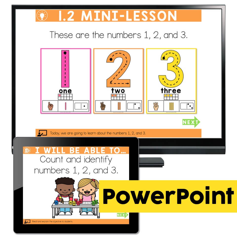 Lucky to Learn Math - Kindergarten - Lesson 1.2 - Count and Identify 1 ...