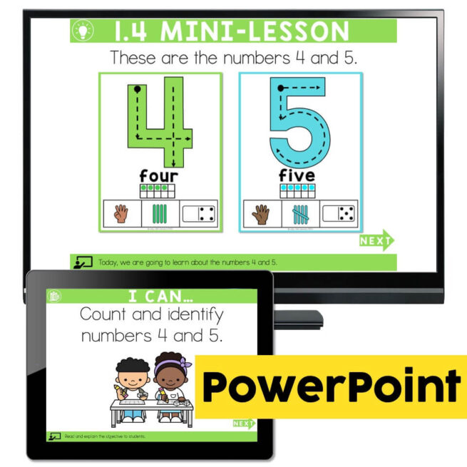 Lucky to Learn Math - Kindergarten - Lesson 1.4 - Count and Identify 4 ...