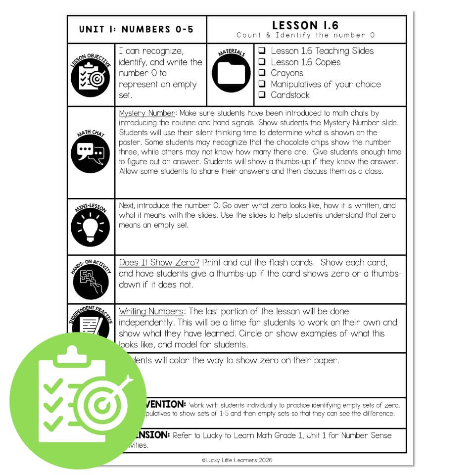 Lucky to Learn Math - Kindergarten - Lesson 1.6 - Count and Identify ...