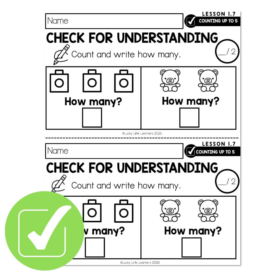 Lucky to Learn Math - Kindergarten - Lesson 1.7 - Counting Up to 5 ...