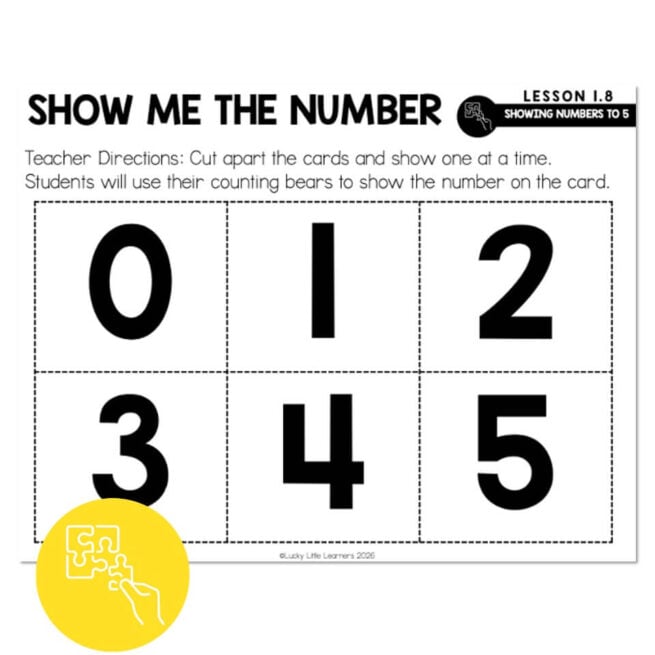 Lucky to Learn Math - Kindergarten - Lesson 1.8 - Show Numbers 0 to 5 ...