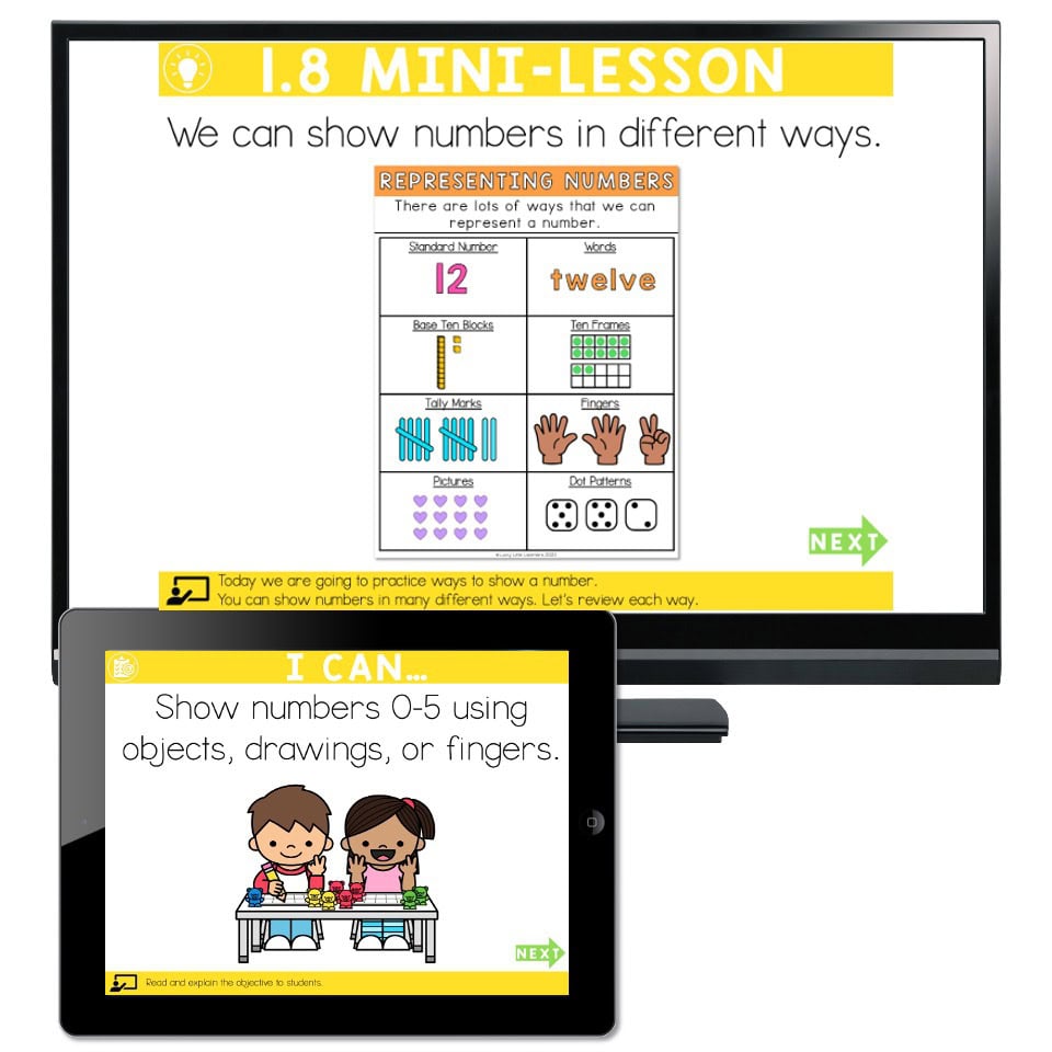 Lucky to Learn Math - Kindergarten - Lesson 1.8 - Show Numbers 0 to 5 ...