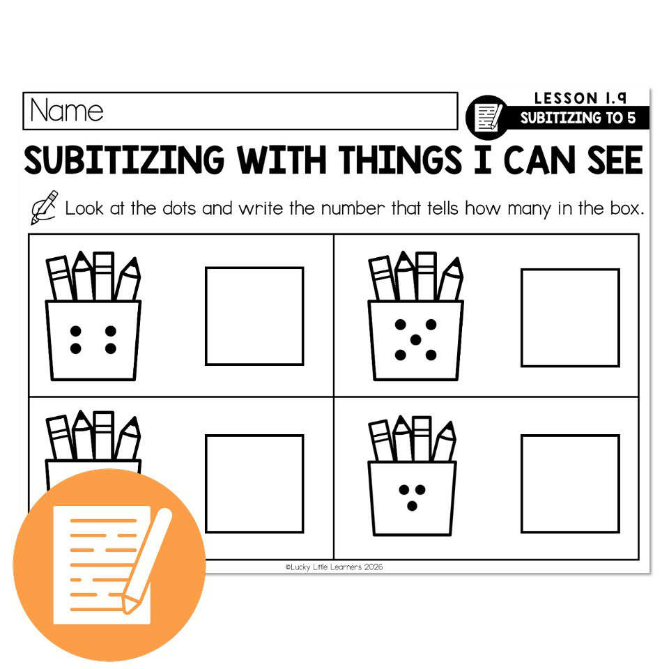 Lucky to Learn Math - Kindergarten - Lesson 1.9 - Subitizing to 5 ...