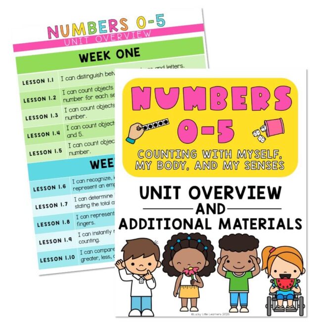Lucky to Learn Math - Kindergarten - Unit 1 - Numbers 0-5 - Unit ...