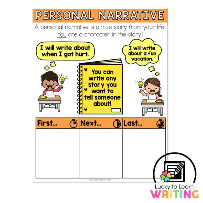 Lucky to Learn Writing 1st Grade - Unit 4 Intro to Narrative - Anchor ...