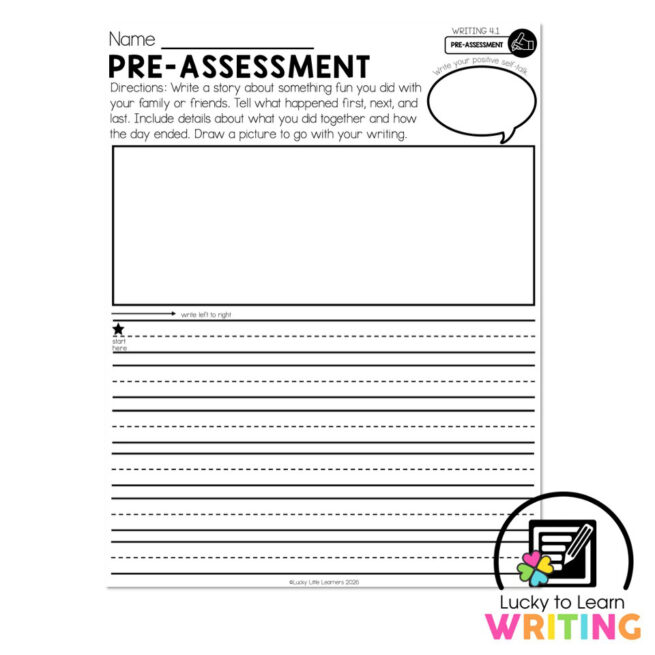 Lucky to Learn Writing 1st Grade - Unit 4 Intro to Narrative - Pre ...
