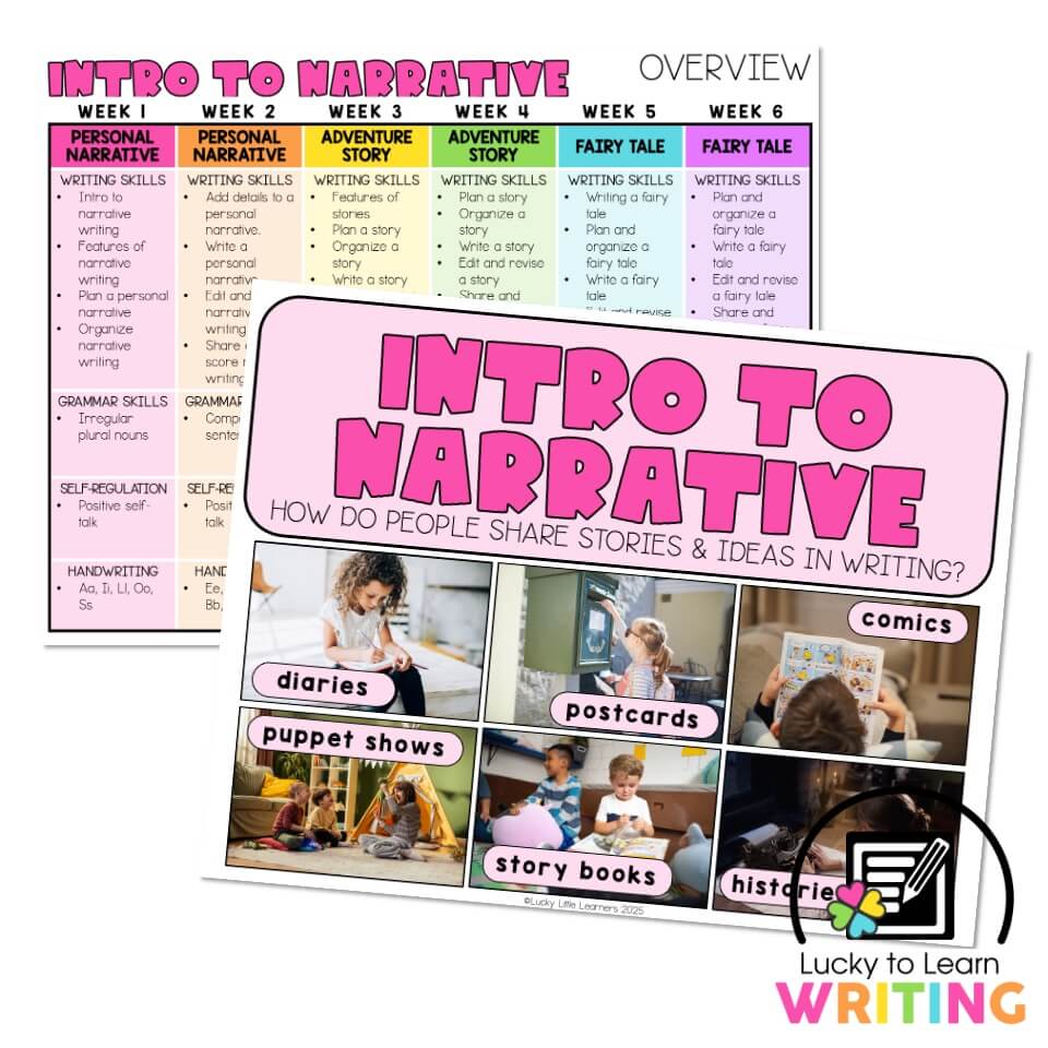 Lucky to Learn Writing 1st Grade - Unit 4 Intro to Narrative - Unit ...