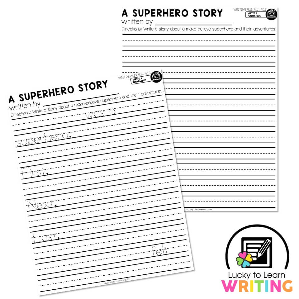 Lucky to Learn Writing 1st Grade - Unit 4 Intro to Narrative - Writing ...