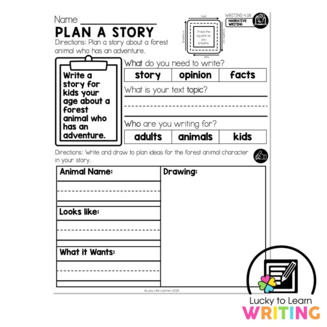 Lucky to Learn Writing 1st Grade - Unit 4 Intro to Narrative - Writing ...