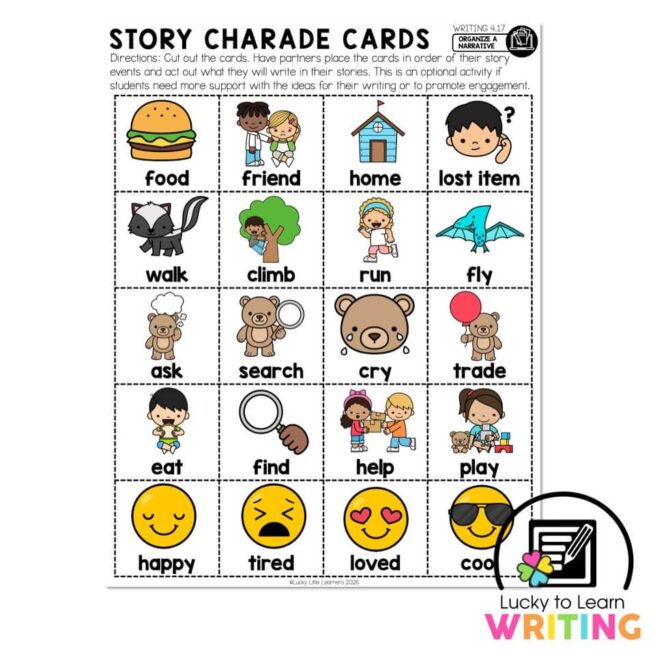 Lucky to Learn Writing 1st Grade - Unit 4 Intro to Narrative - Writing ...