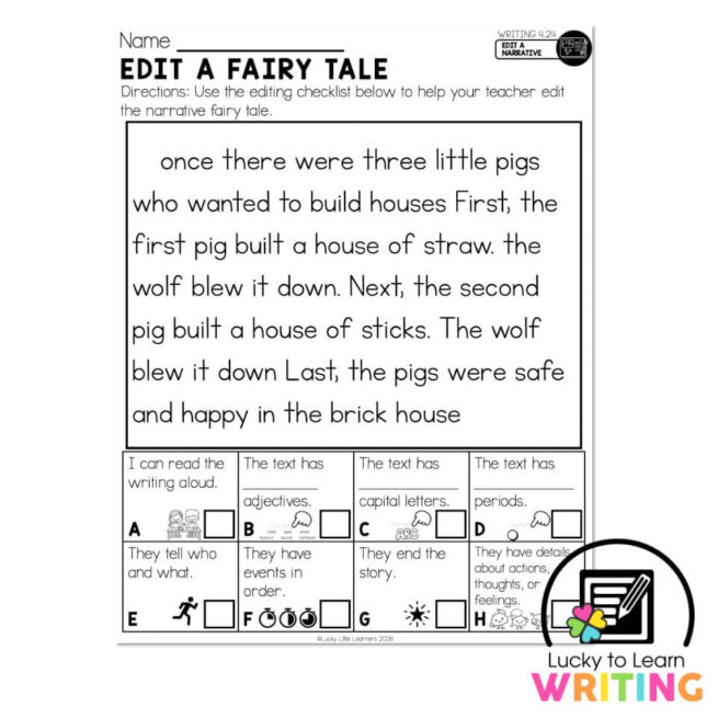 Lucky to Learn Writing 1st Grade - Unit 4 Intro to Narrative - Writing ...