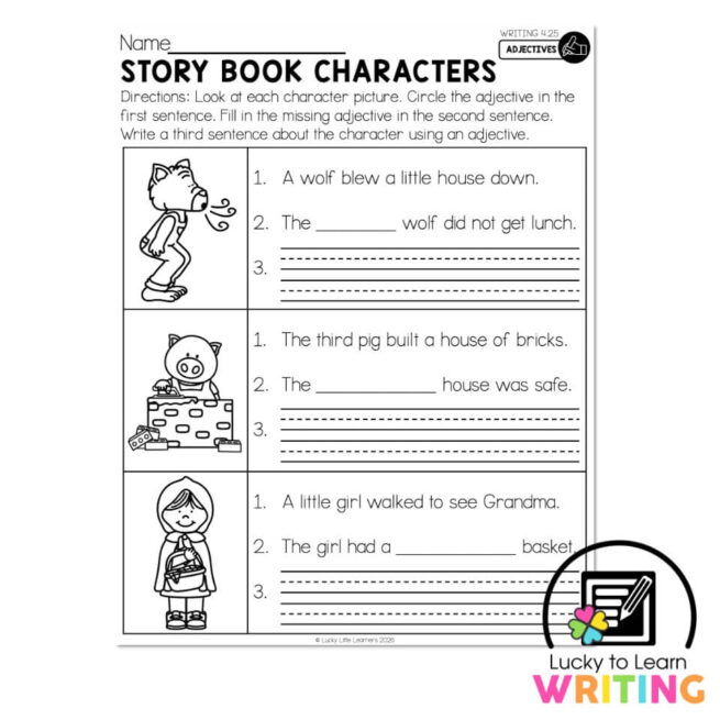 Lucky to Learn Writing 1st Grade - Unit 4 Intro to Narrative - Writing ...
