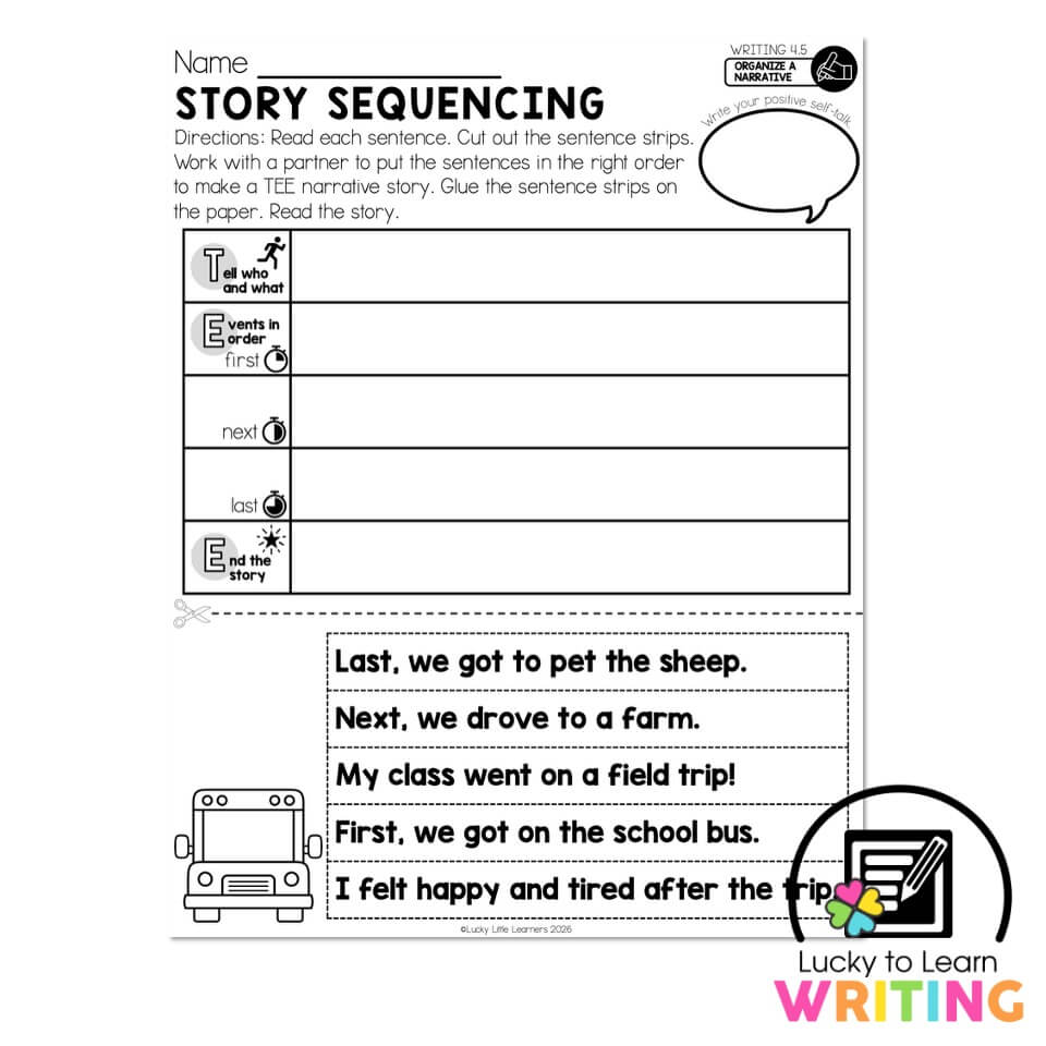 Lucky to Learn Writing 1st Grade - Unit 4 Intro to Narrative - Writing ...