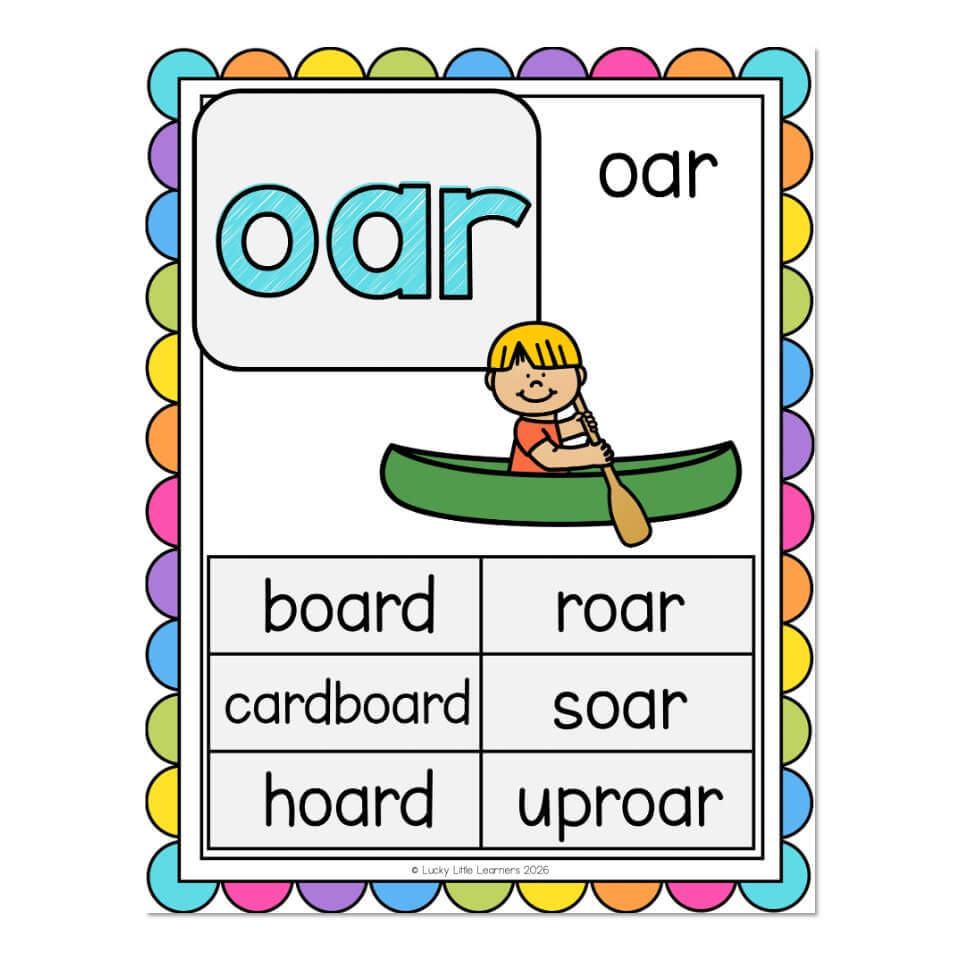 Phonics Posters - OAR - Lucky Little Learners