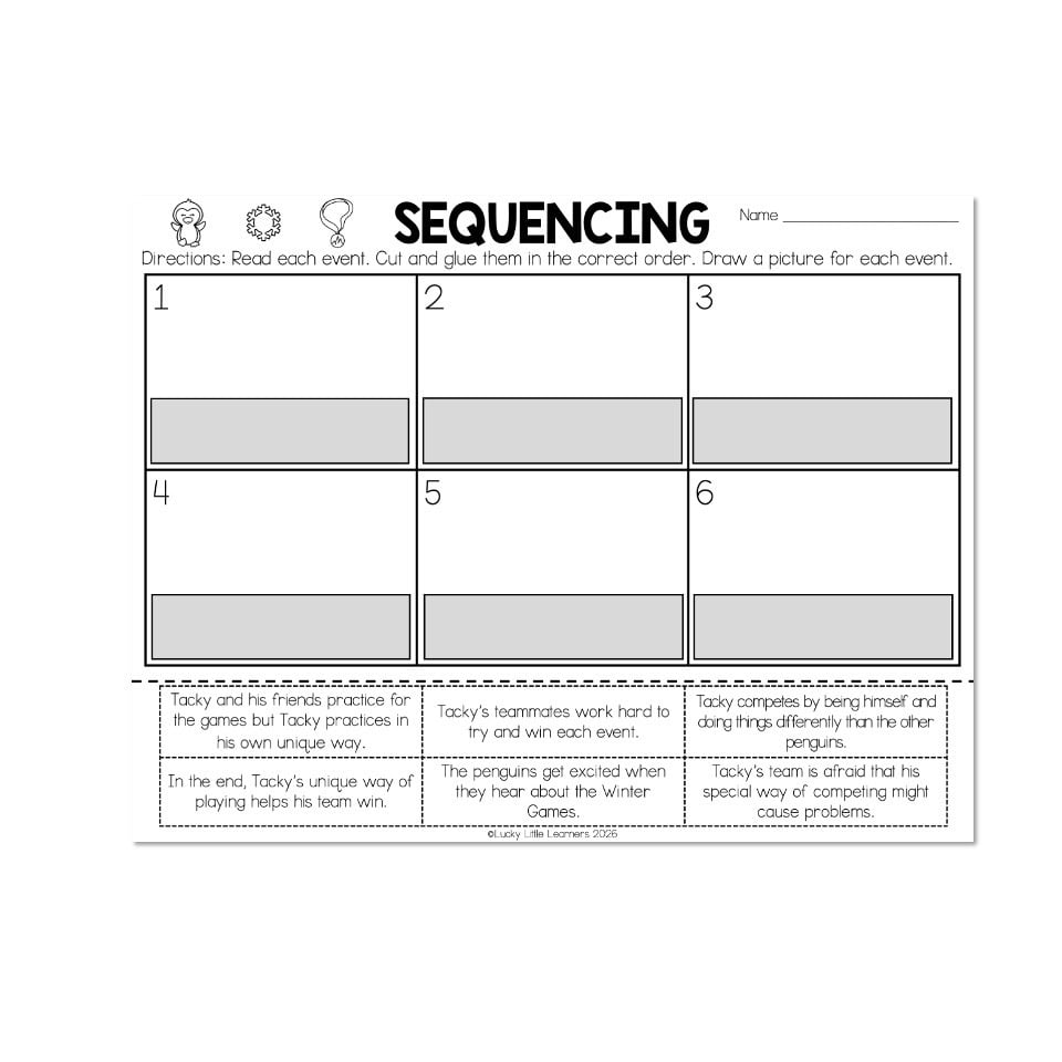 Winter Games - Reading - Tacky and the Winter Games - Sequencing ...
