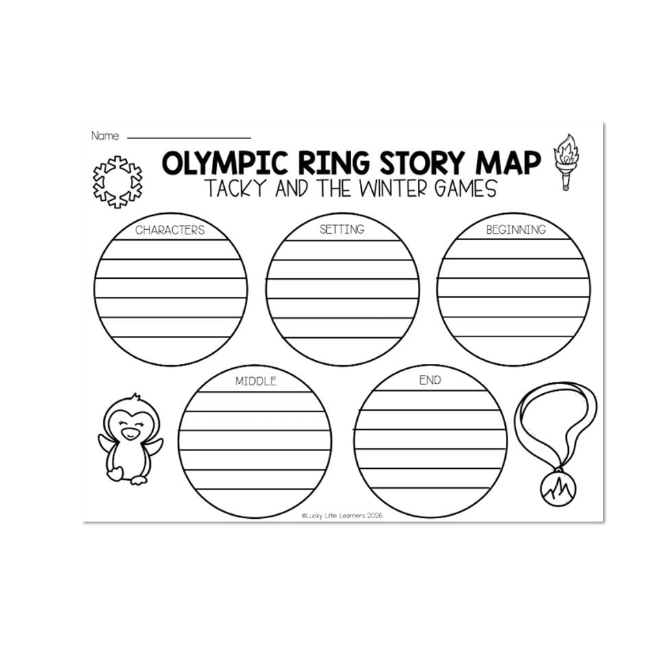 Winter Games - Reading - Tacky and the Winter Games - Story Map - Lucky ...