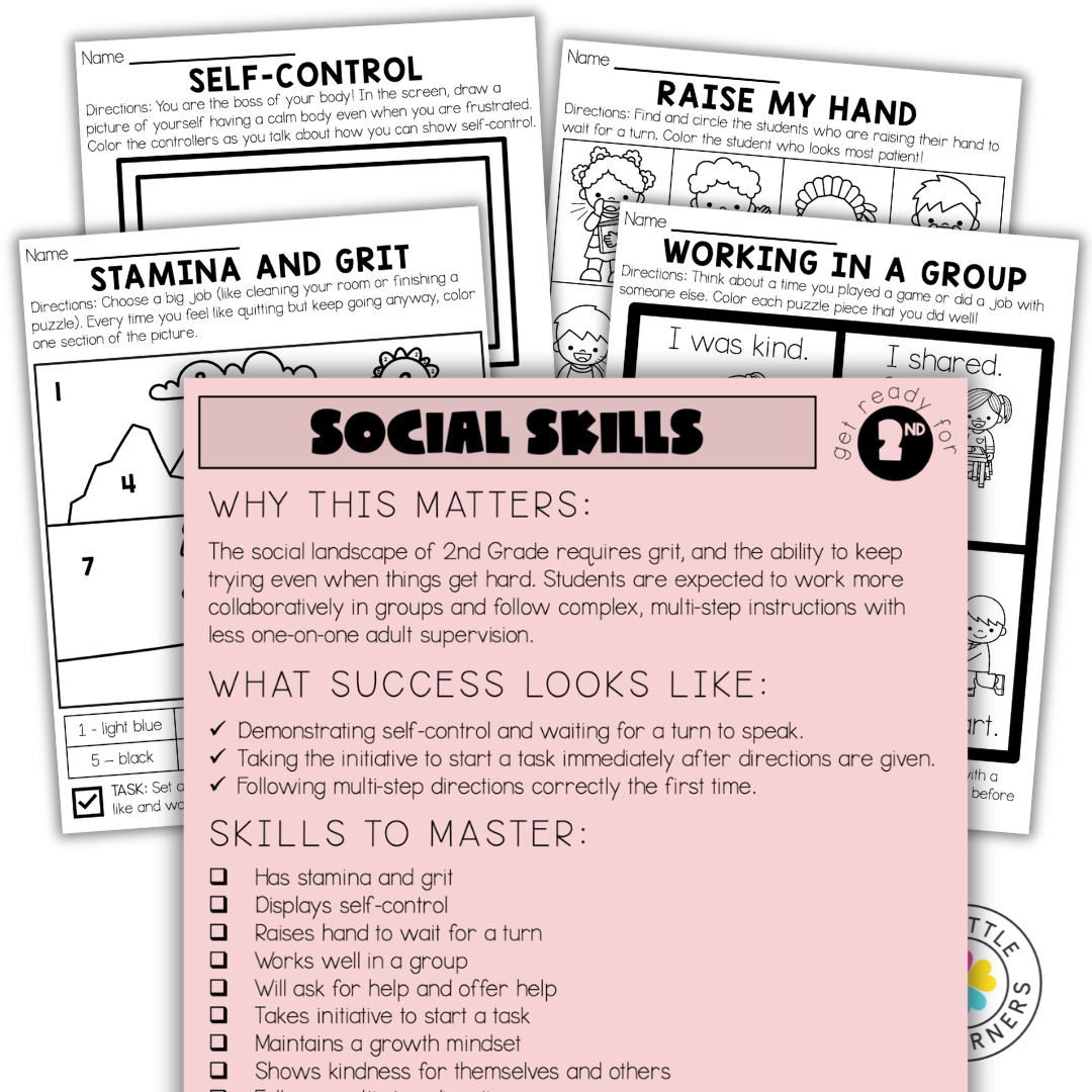 Get Ready for 2nd Grade Pack - Lucky Little Learners
