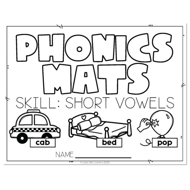 1st Grade Decodable Phonics Passage Covers - Phonics Mats - Short Vowel ...