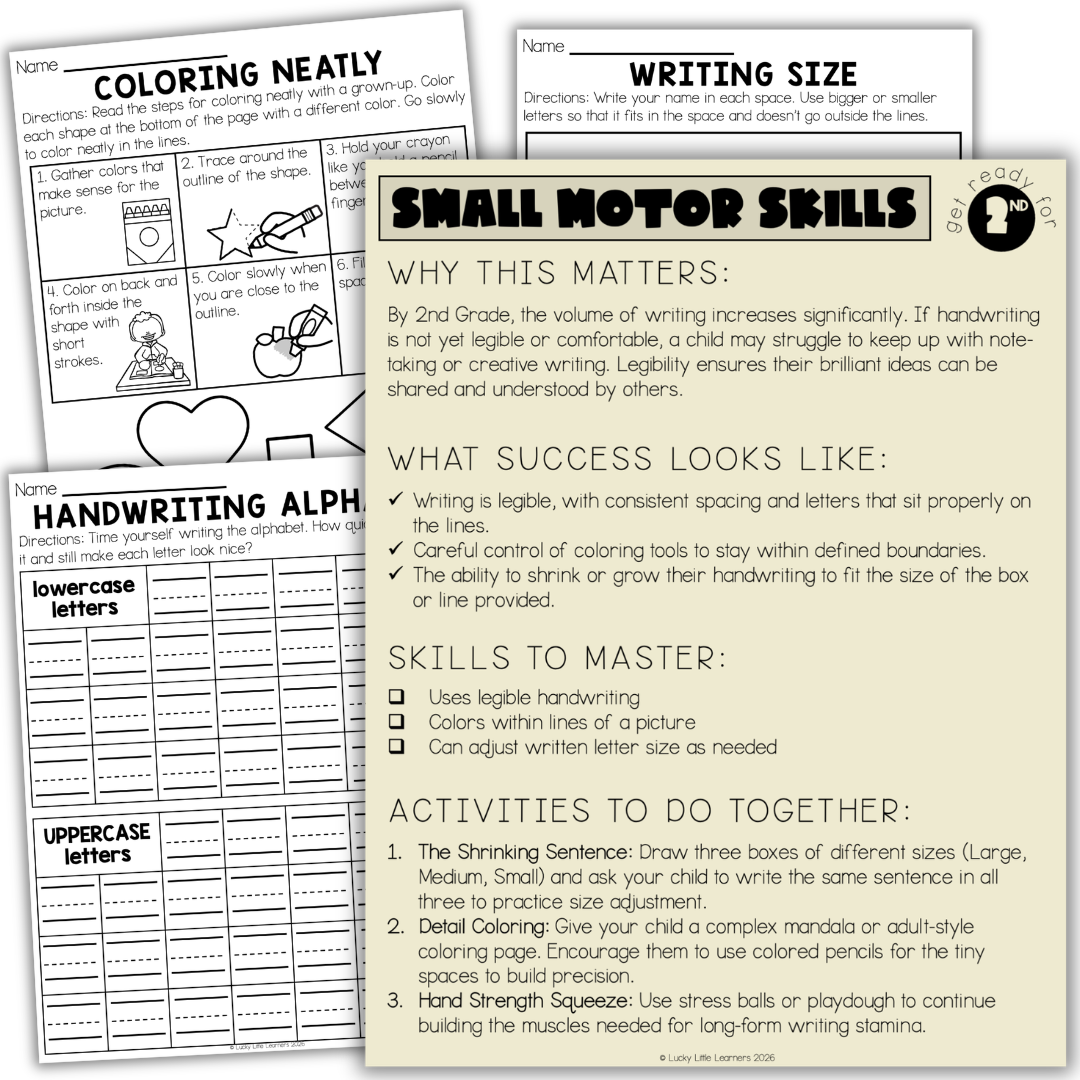 Get Ready for 2nd Grade Pack - Lucky Little Learners