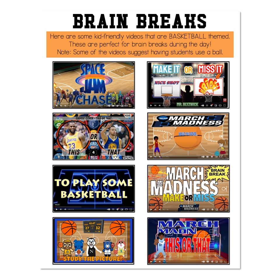 Basketball Transformation - Brain Break Videos - Lucky Little Learners