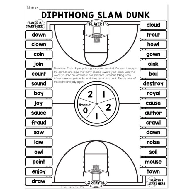 Basketball Transformation - Phonics - Diphthong Slam Dunk - Lucky ...