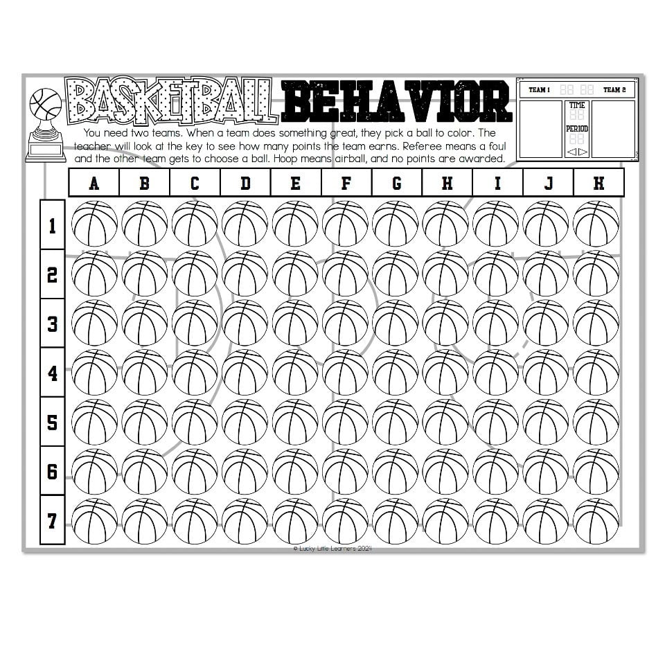Basketball Transformation - Printable Basketball Behavior - Lucky ...