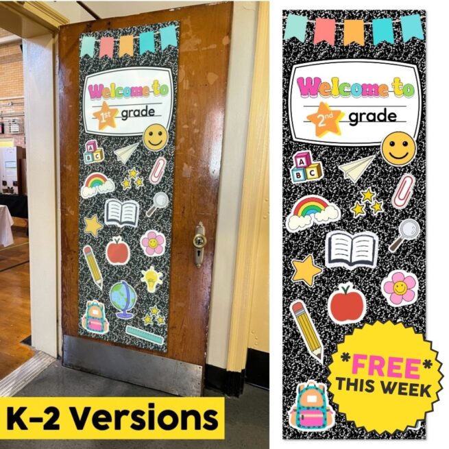 Door Banners Sample - Composition Notebook - Kindergarten First and ...