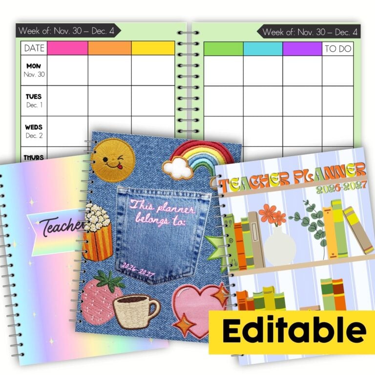 Editable Teacher Planner - Version 1 - Lucky Little Learners