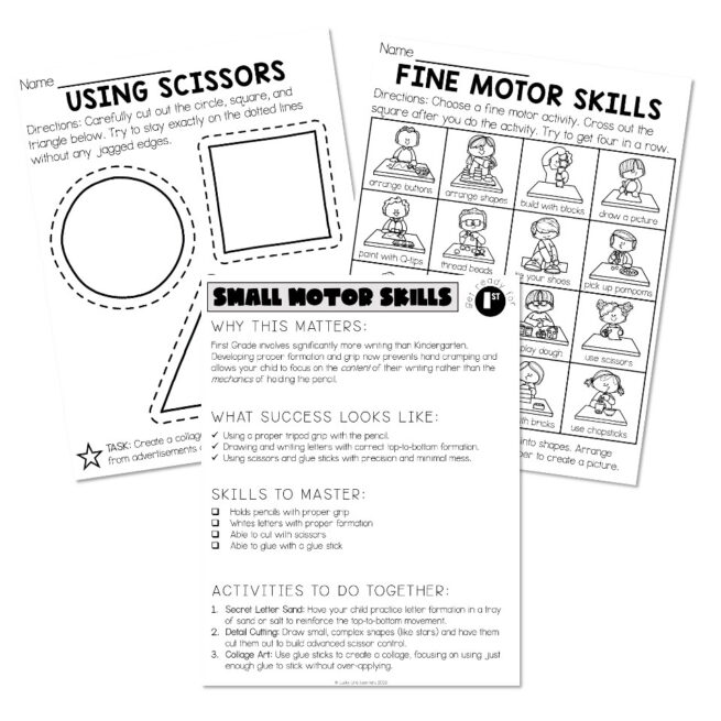 Get Ready for 1st Grade - End of Kindergarten Review - Small Fine Motor ...