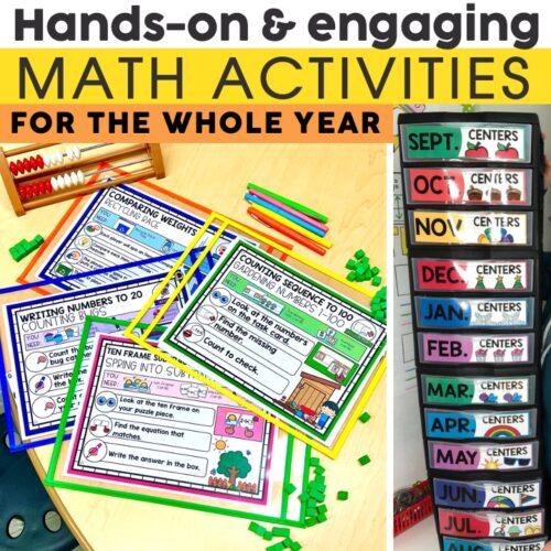 Kindergarten Math Centers Growing Bundle - Lucky Little Learners