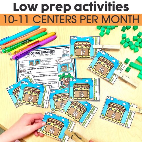 Kindergarten Math Centers Growing Bundle - Lucky Little Learners