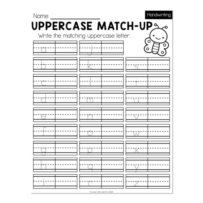 Kindergarten Monthly Worksheets – April Handwriting – Uppercase and ...