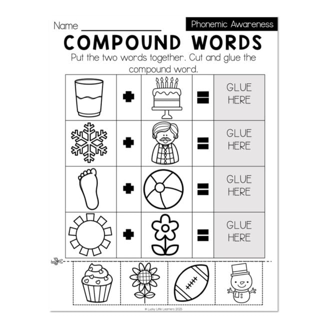 Kindergarten Monthly Worksheets – August Word Blending – Phonemic ...