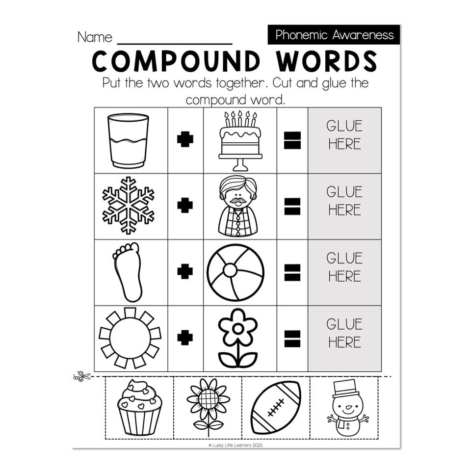 Kindergarten Monthly Worksheets – August Word Blending – Phonemic ...