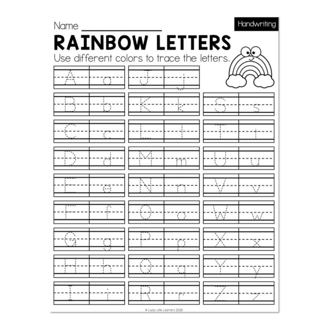 Kindergarten Monthly Worksheets – March Handwriting – Uppercase and ...