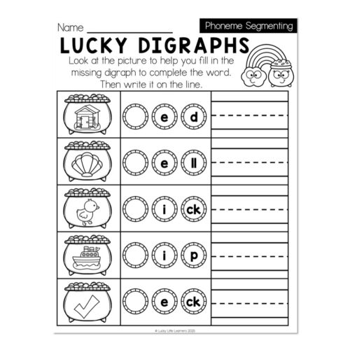 Kindergarten Monthly Worksheets – March Word Blending – Phoneme ...