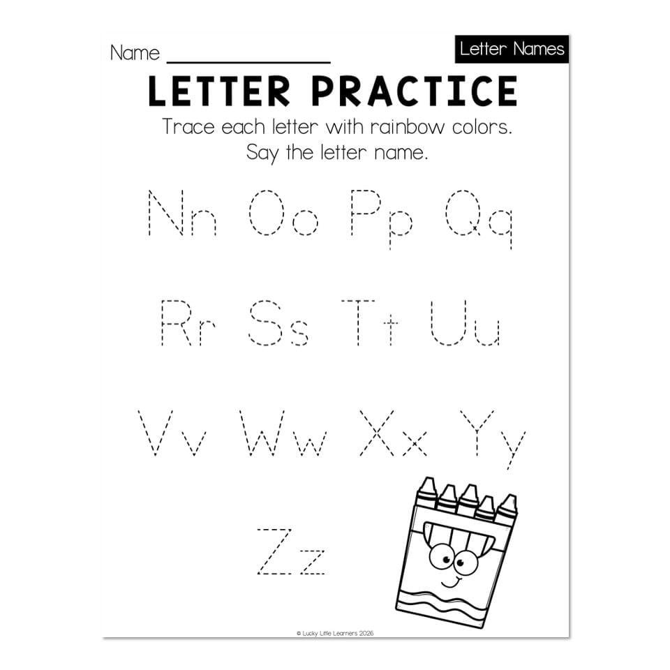 Kindergarten Monthly Worksheets - September Alphabet - Letter Names ...