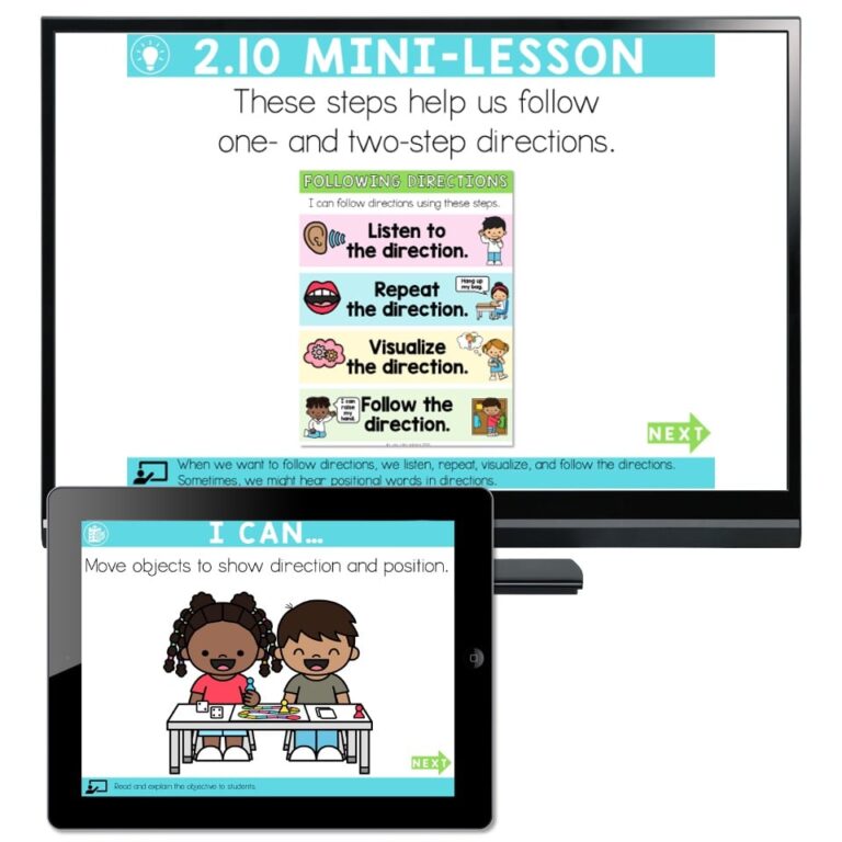 Lucky to Learn Math - Kindergarten - Lesson 2.10 - Moving Objects to ...