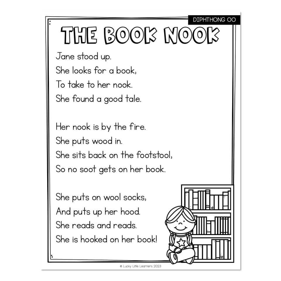 Lucky to Learn Phonics - Other Vowels - Diphthongs OO - Phonics Poem ...