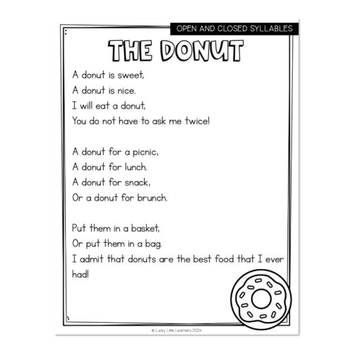 Lucky to Learn Phonics - Syllables - Open and Closed Syllables ...