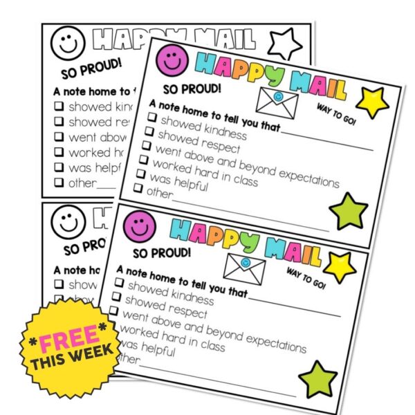 Sample Happy Mail Positive Notes Home - Lucky Little Learners